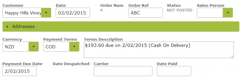 Vinsight Documentation | Creating Sales Orders - Vinsight Documentation