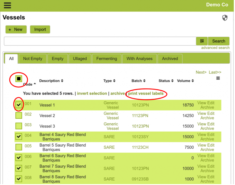 Vinsight Documentation | Vessel QR Label Printing In Vinsight - Vinsight Documentation