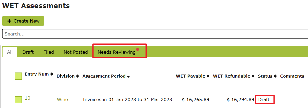 Vinsight Documentation | End of Period WET Tax tasks - Vinsight Documentation